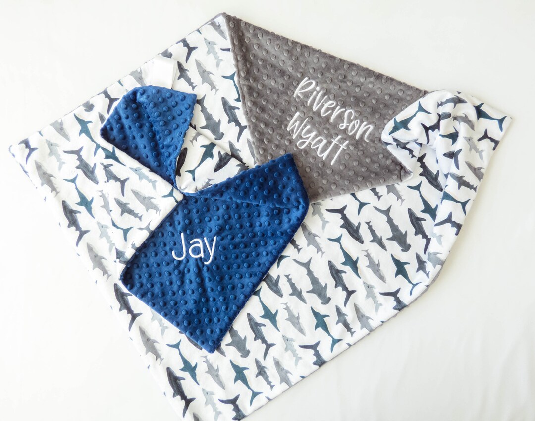 Shark Baby Blanket Baby Blanket Personalized Boy Baby - Etsy