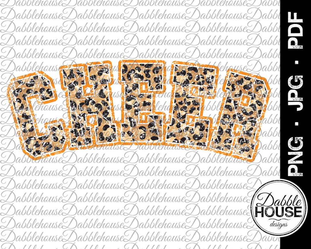 Cheer · Cheetah · Orange Outline · Sports · Instant Digital Download ...
