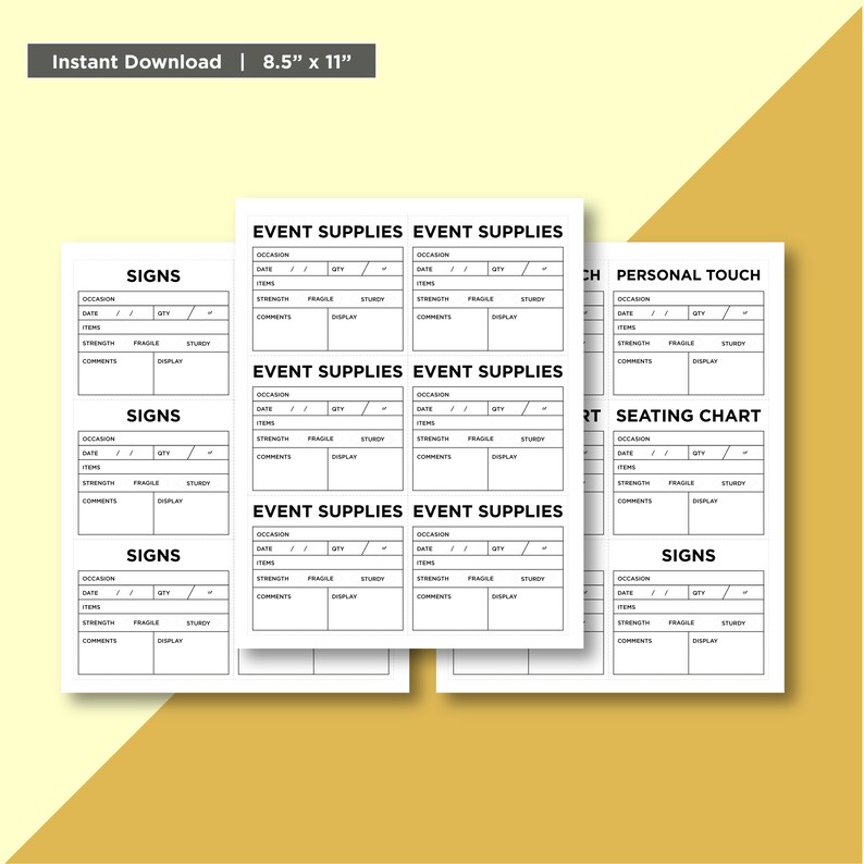 Event Labels - Instant Download - Printable PDF - Etsy Australia