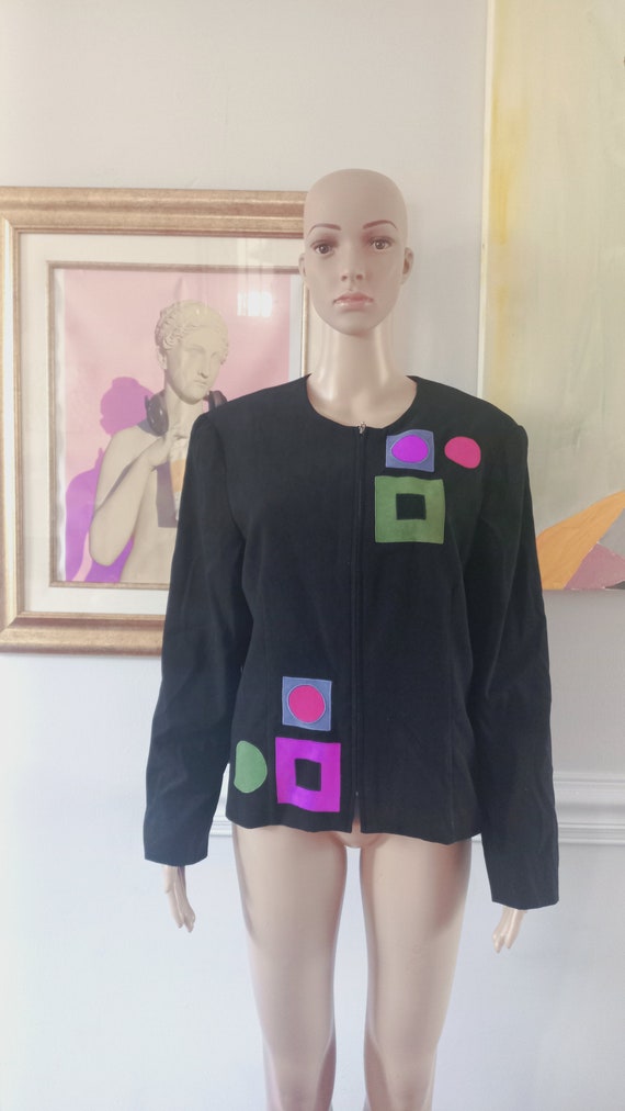 90s vintage geometric suede - Gem