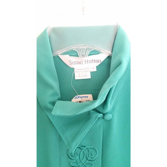 Vintage 80s Susan Hutton Kelly Green Embroidered Hidd… - Gem