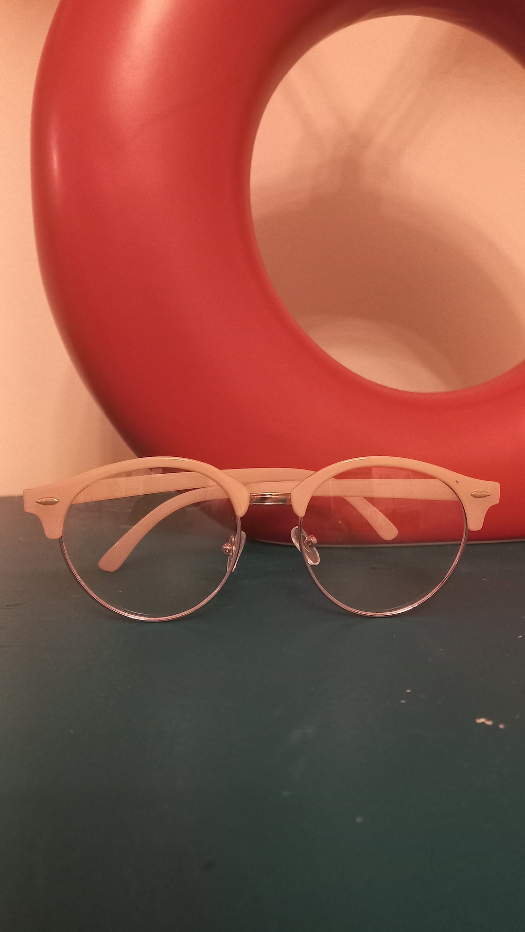 Vintage 00s Malcolm X Light Pink Rim Round Spectacle Silver Clear ...