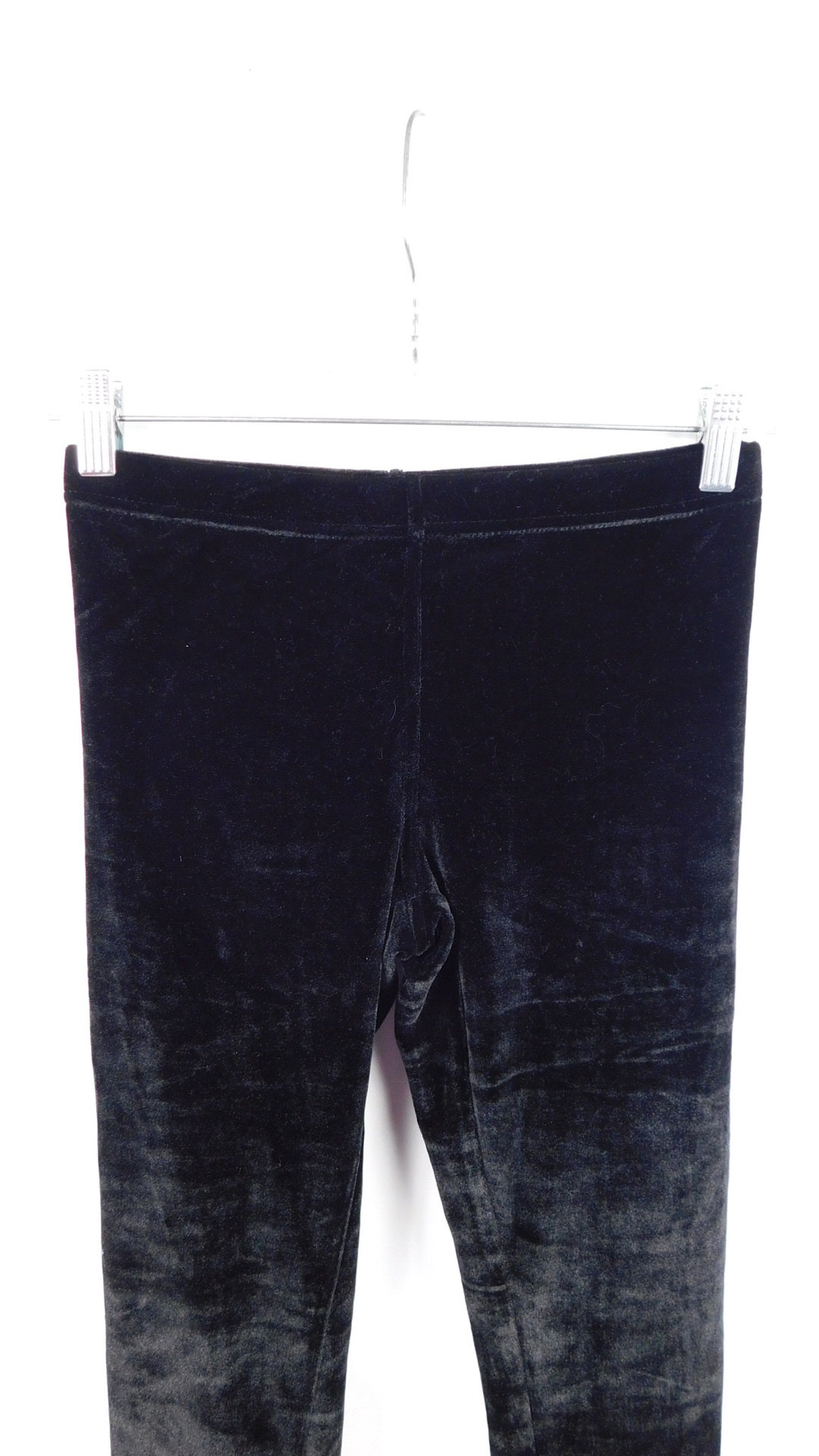 Vintage 1990s Black Velvet Stretch High Waisted Polyester Solid Skinny ...
