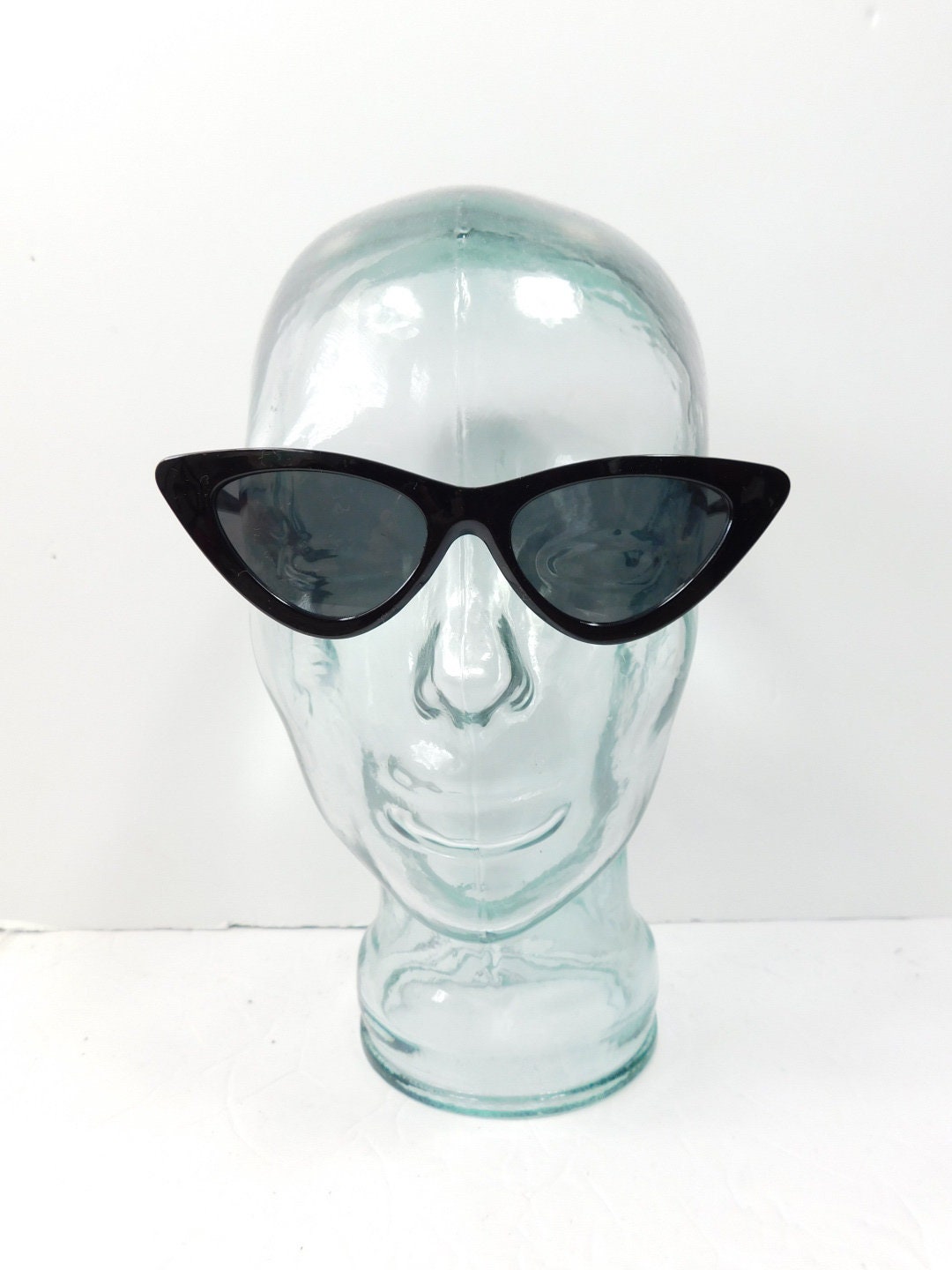 Vintage 00s Black Triangle Cat Eye Shape Retro Plastic Standard Minimal ...