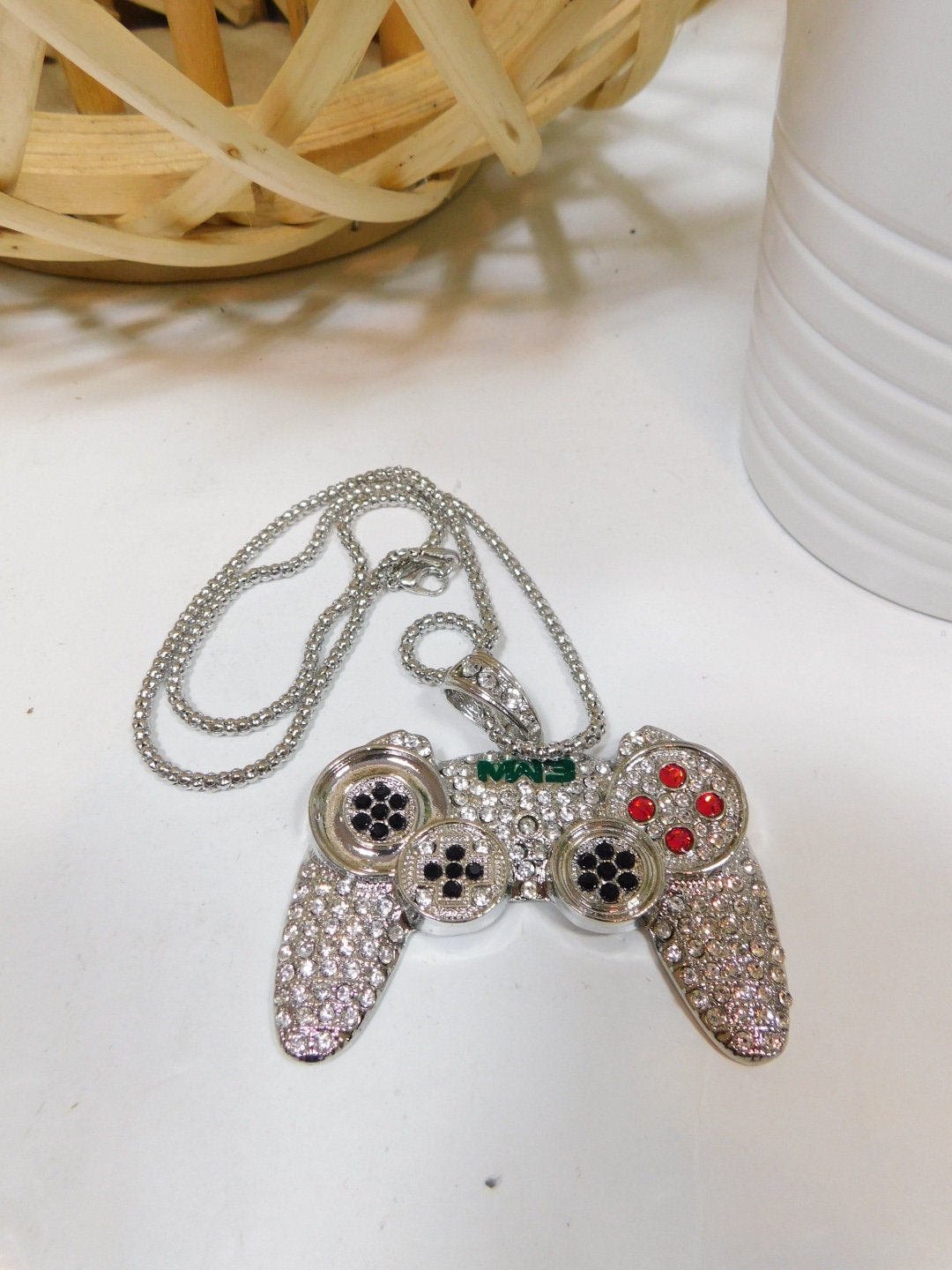 Vintage 00s Silver Metal Playstation PS5 Controller Gamer Diamond ...