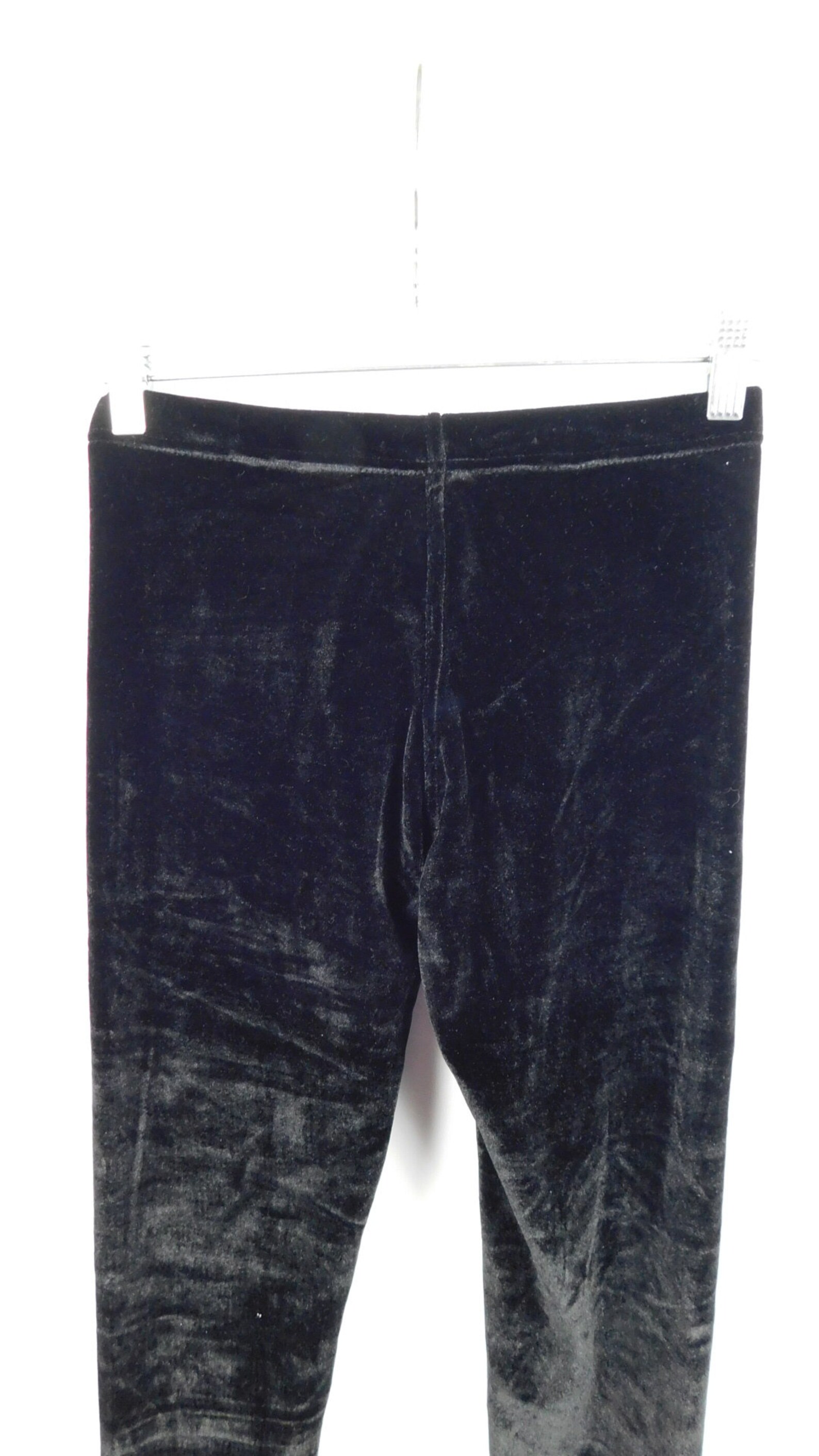 Vintage 1990s Black Velvet Stretch High Waisted Polyester Solid Skinny ...
