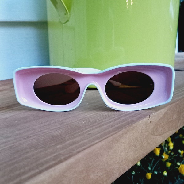 Y2k White Rectangle Sunglasses - Etsy