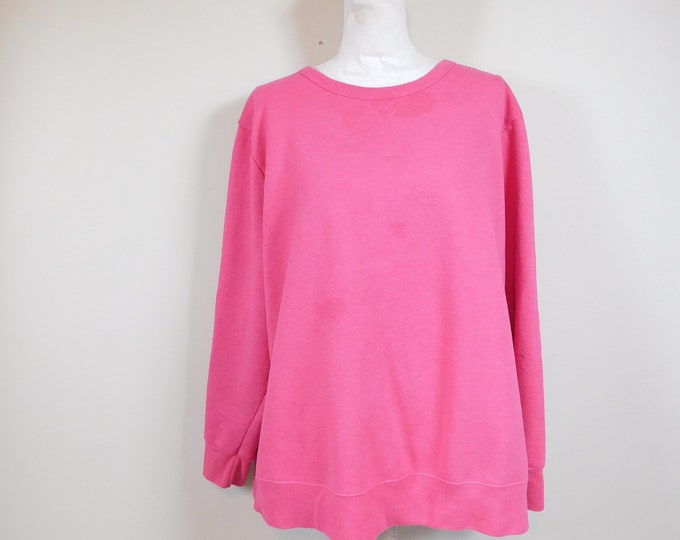 Vintage 1980s JMS Just My Size Hot Pink Solid Oversize Minimal Crewneck ...