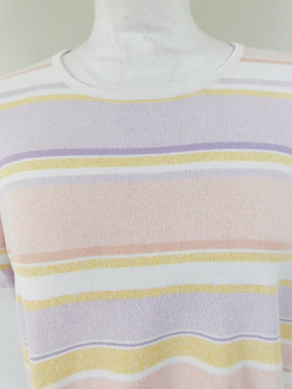 Vintage 1990s Cathy Daniels Horizontal Ribbed Striped… - Gem