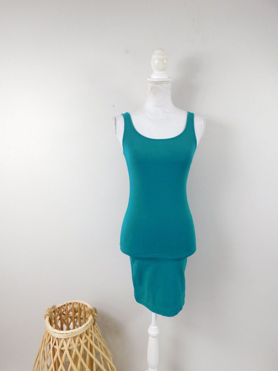 Vintage des années 90 vert sarcelle moulante gaine Cocktail Stretch ...