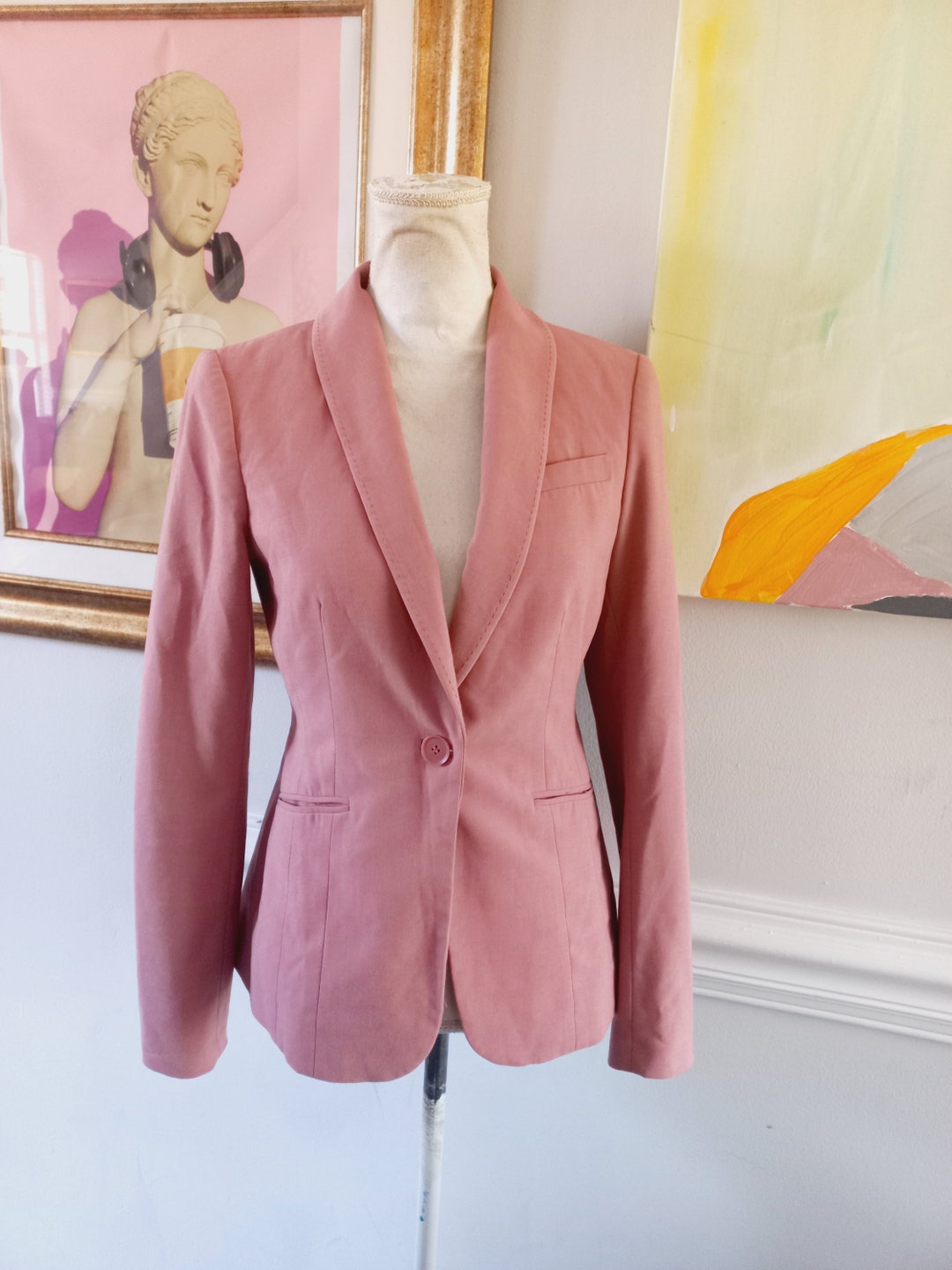 Vintage 90s the Limited Mauve Pink One Button Collared Lined Fitted ...