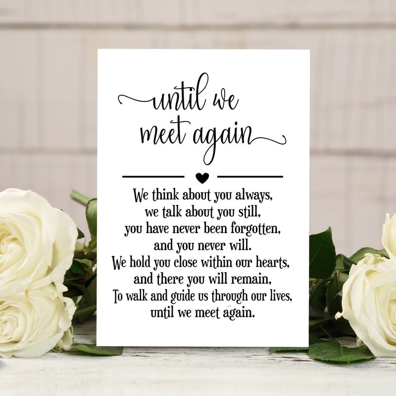 Until We Meet Again Poem - Etsy