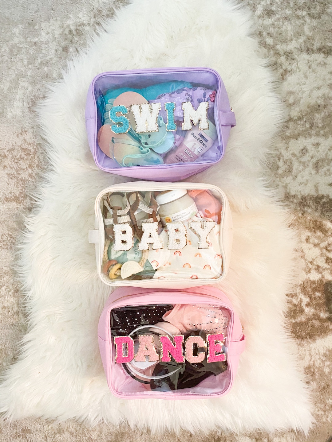 Clear Makeup Bag Personalized Clear Pouch With Patches Custom Clear ...