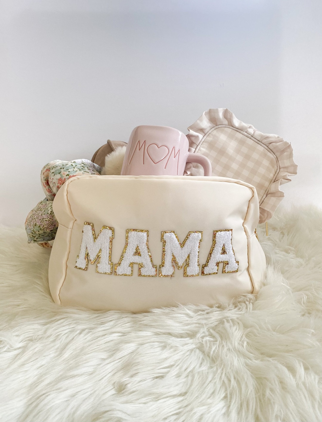 Mama Makeup Bag With Patches New Mom Mothers Day Gift Bag Hospital or ...