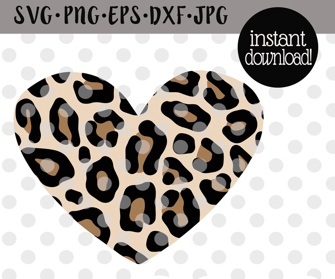 Leopard Heart Svg Leopard Svg Leopard Print Svg Love Svg - Etsy
