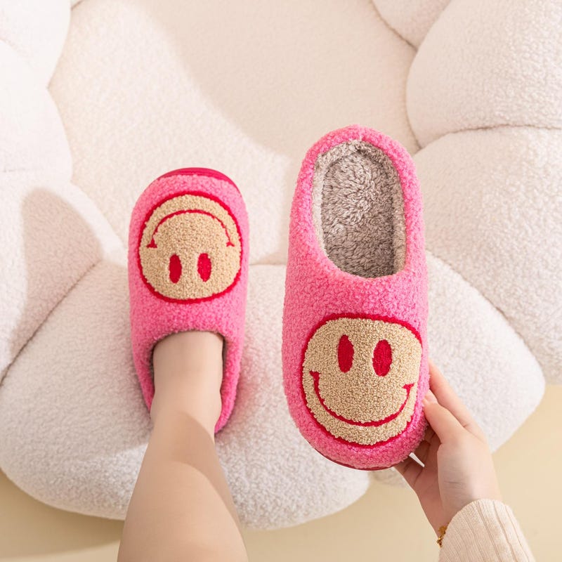 Smiley Face Slippers - Etsy