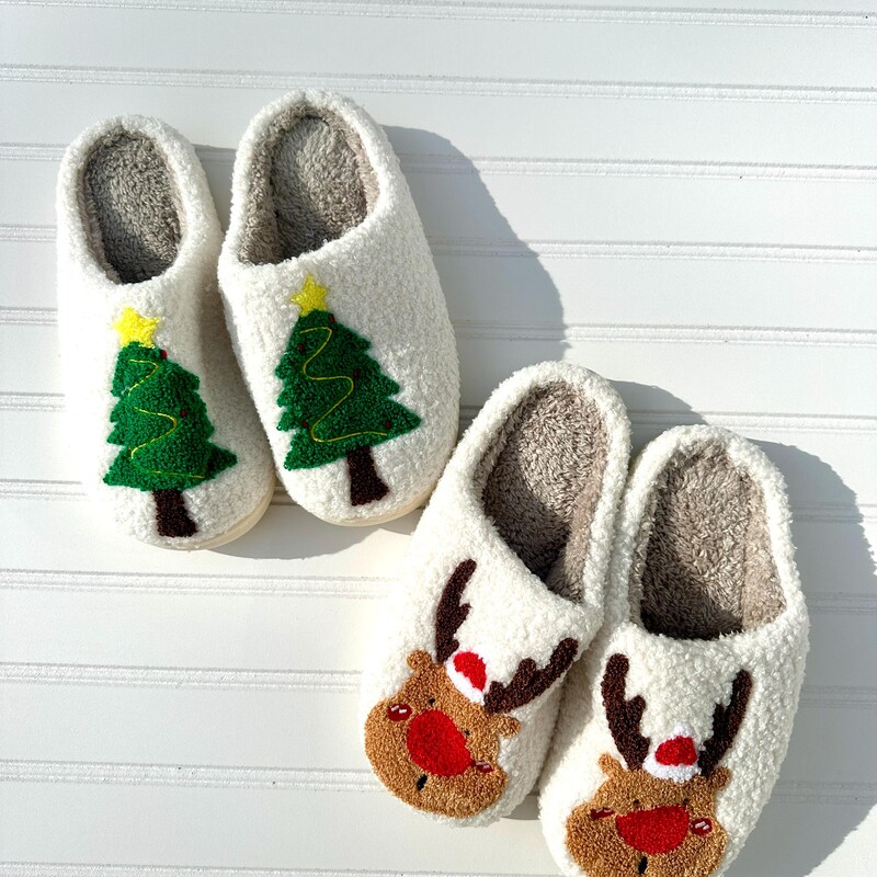 Christmas Slippers - Etsy