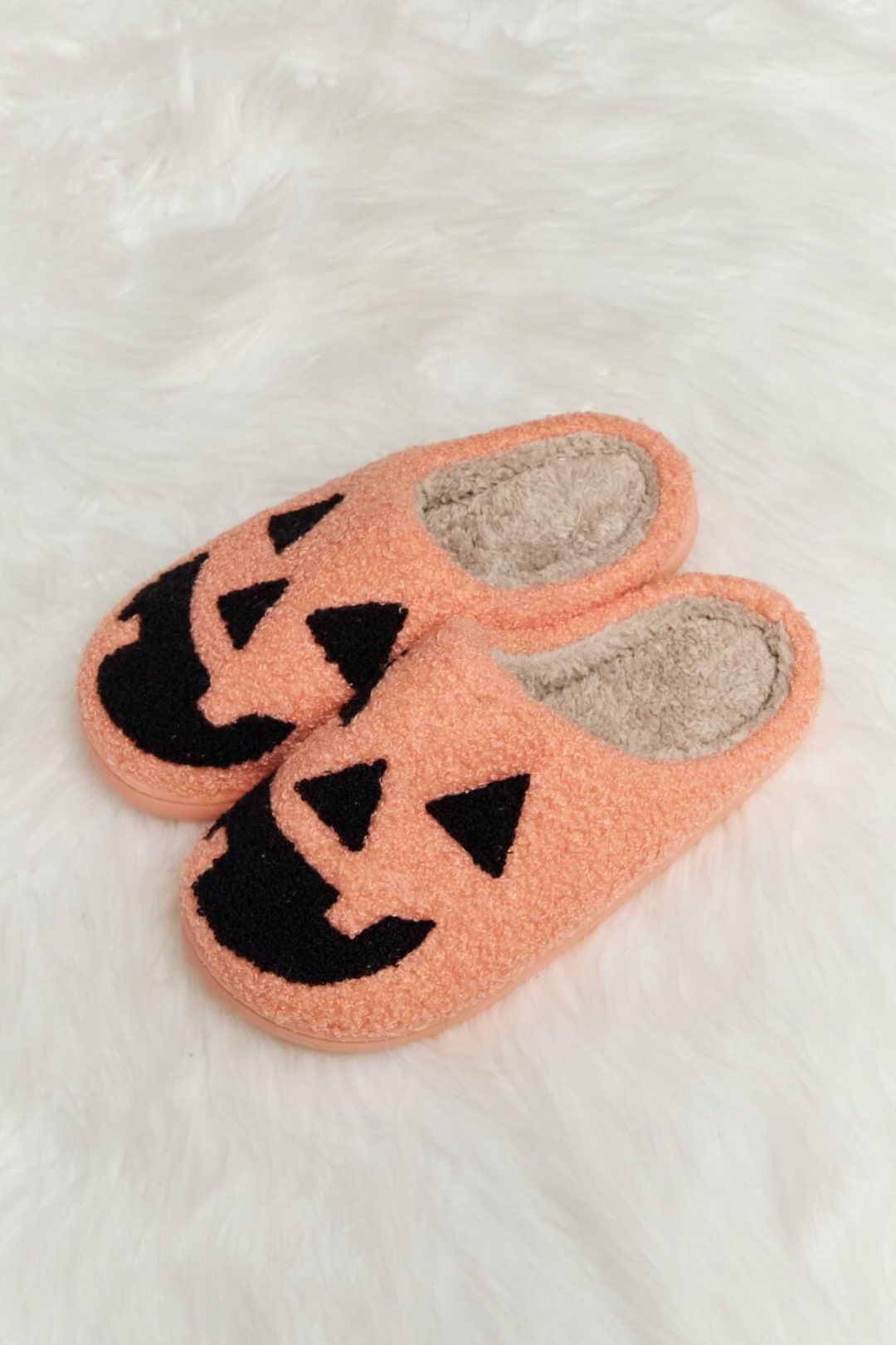 Halloween Slippers for Women Pumpkin Slippers Fall Fluffy Slippers ...
