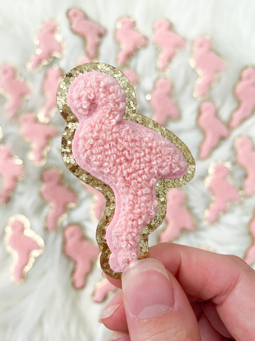 Pink Flamingo Patch Adhesive Chenille Patch Bulk Flamingo Applique ...