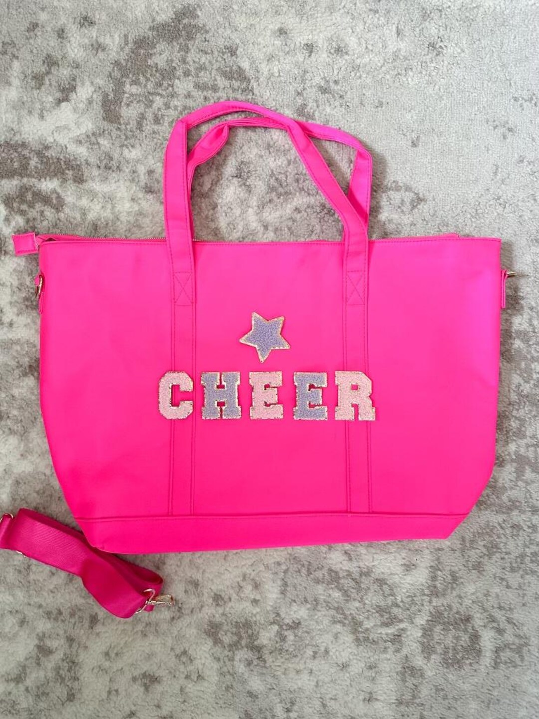 Cheer Bag Custom Name Customizable Chenille Patch Tote Bag Personalized ...