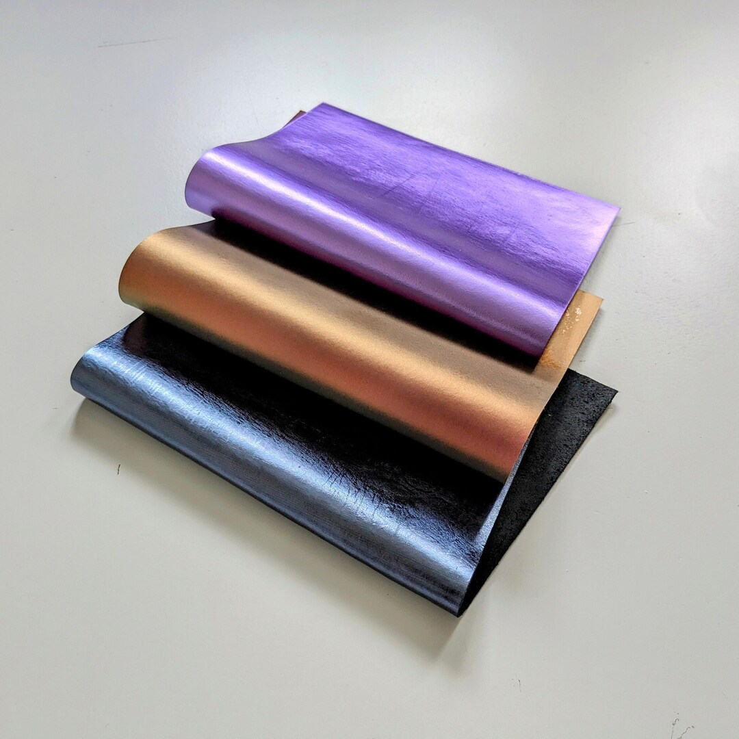 Metallic Leather Sheets, Muted Metallics Cowhide, Genuine Leather ...