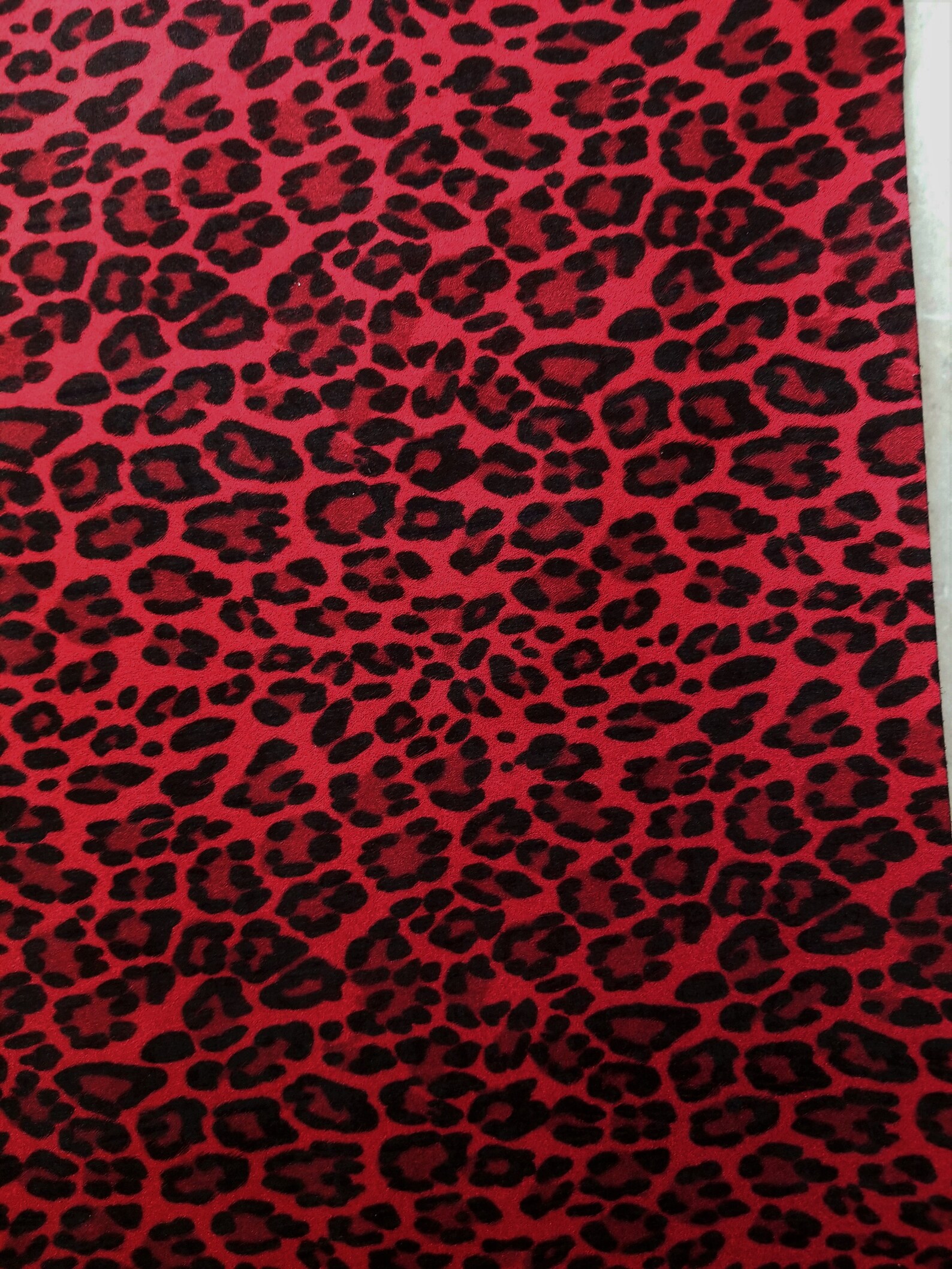 Red Black Leopard / Cheetah Print Leather Sheets Vegan - Etsy
