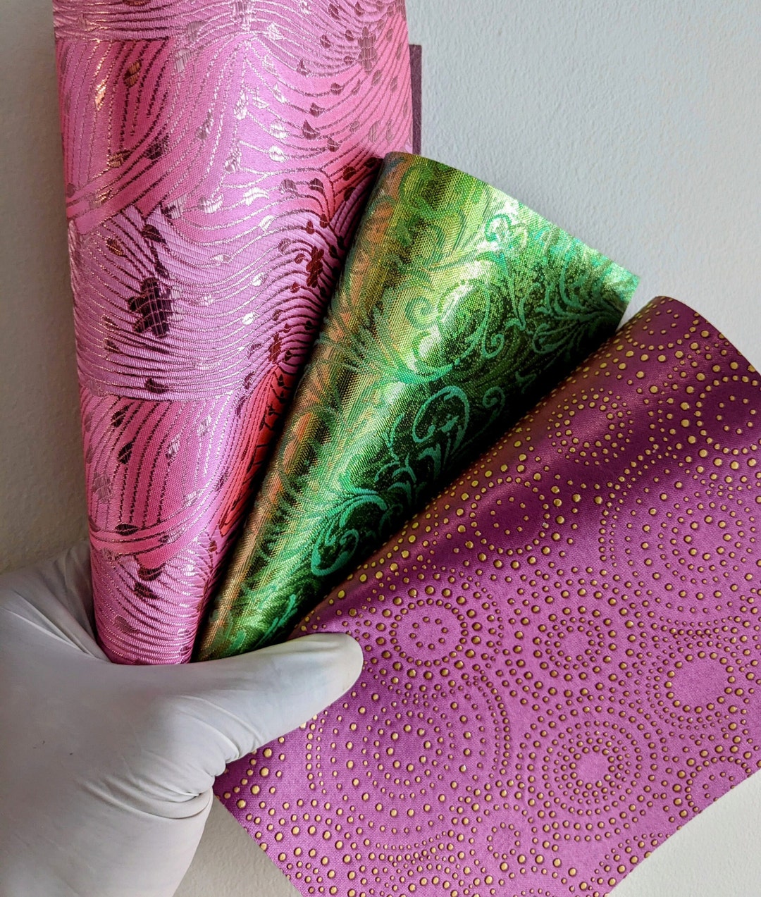 Metallic Floral Leather, Real Leather Fabric, Genuine Leather Sheets ...