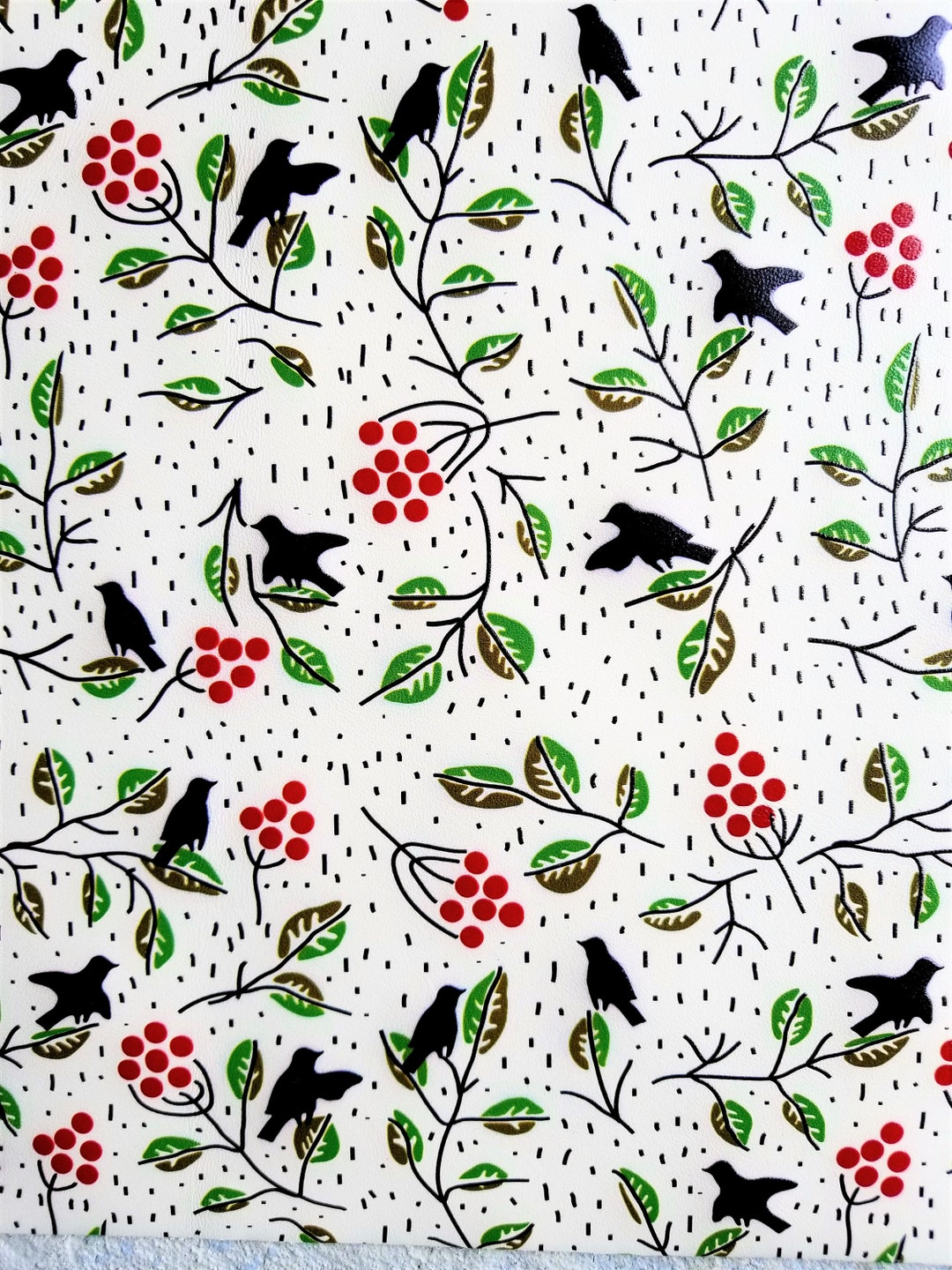 Floral Leather, Black Bird Leather, Genuine Leather, Crafting Leather ...