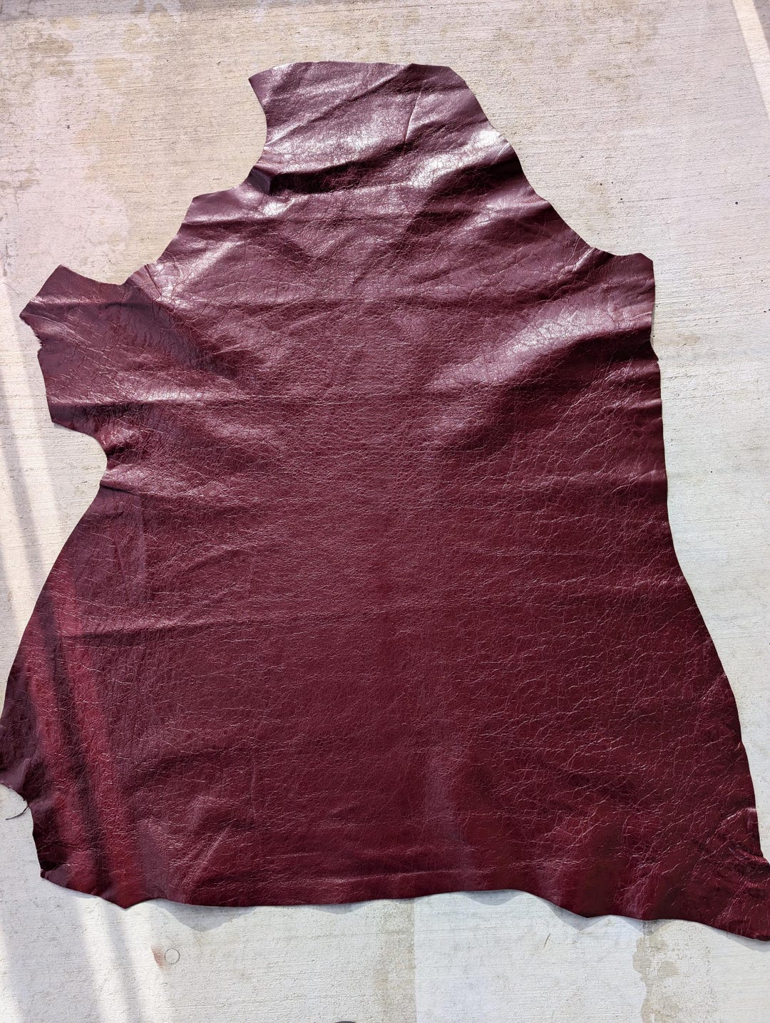 Small Full Hide - Dark Red Leather Hide, Ox-blood Leather, Burgundy ...