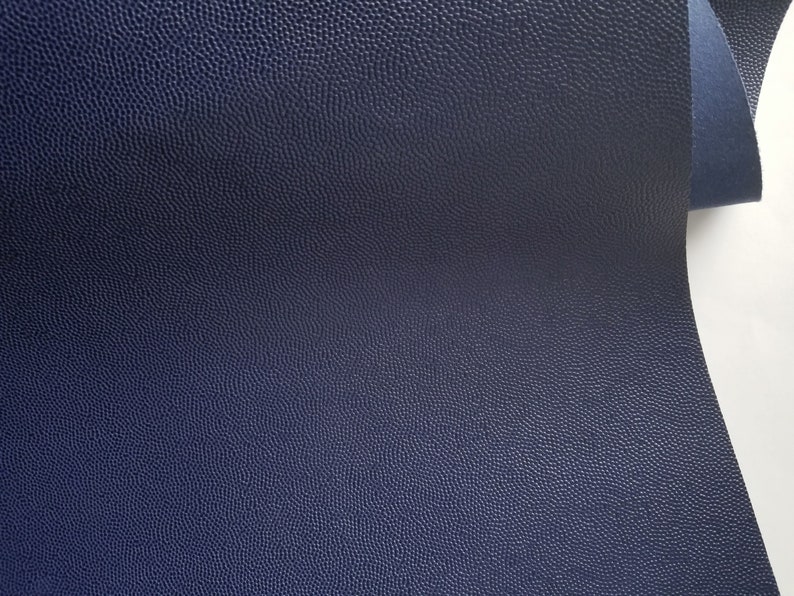 Real Leather Fabric Dark Blue Leather-Hide Genuine Leather | Etsy