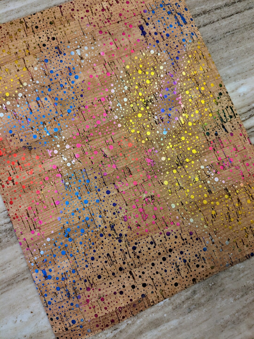 Genuine Cork Sheets, Metallic Cork Applied to Suede Leather for ...