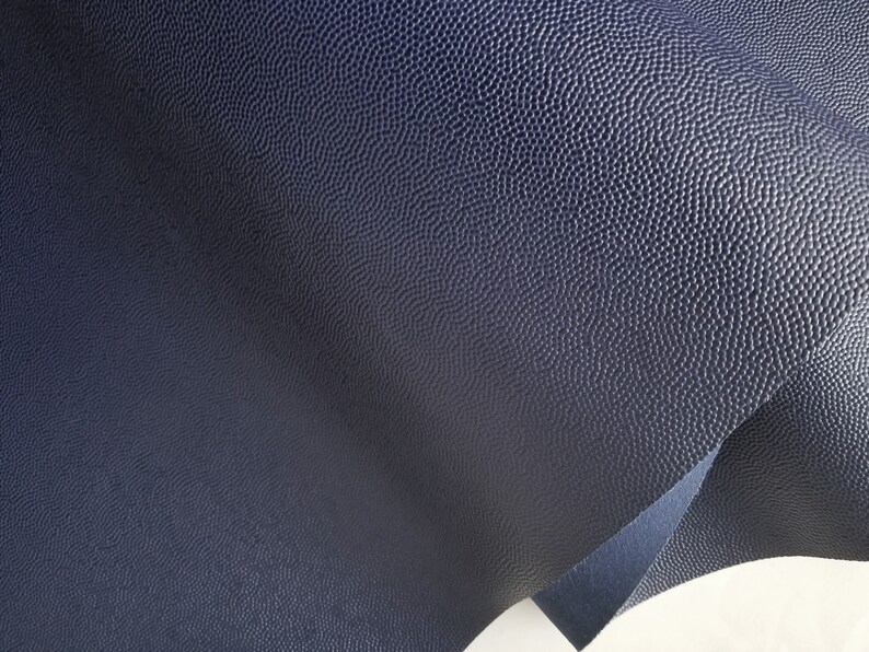 Real Leather Fabric Dark Blue Leather-Hide Genuine Leather | Etsy