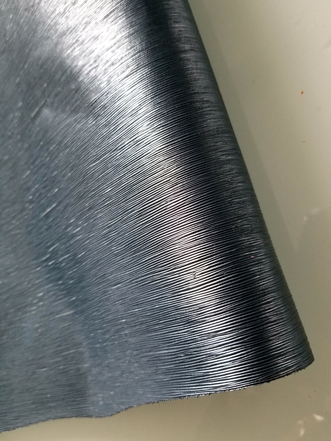 Brushed Metallic Blue Leather, Steel Blue Leather, Genuine Leather - Etsy