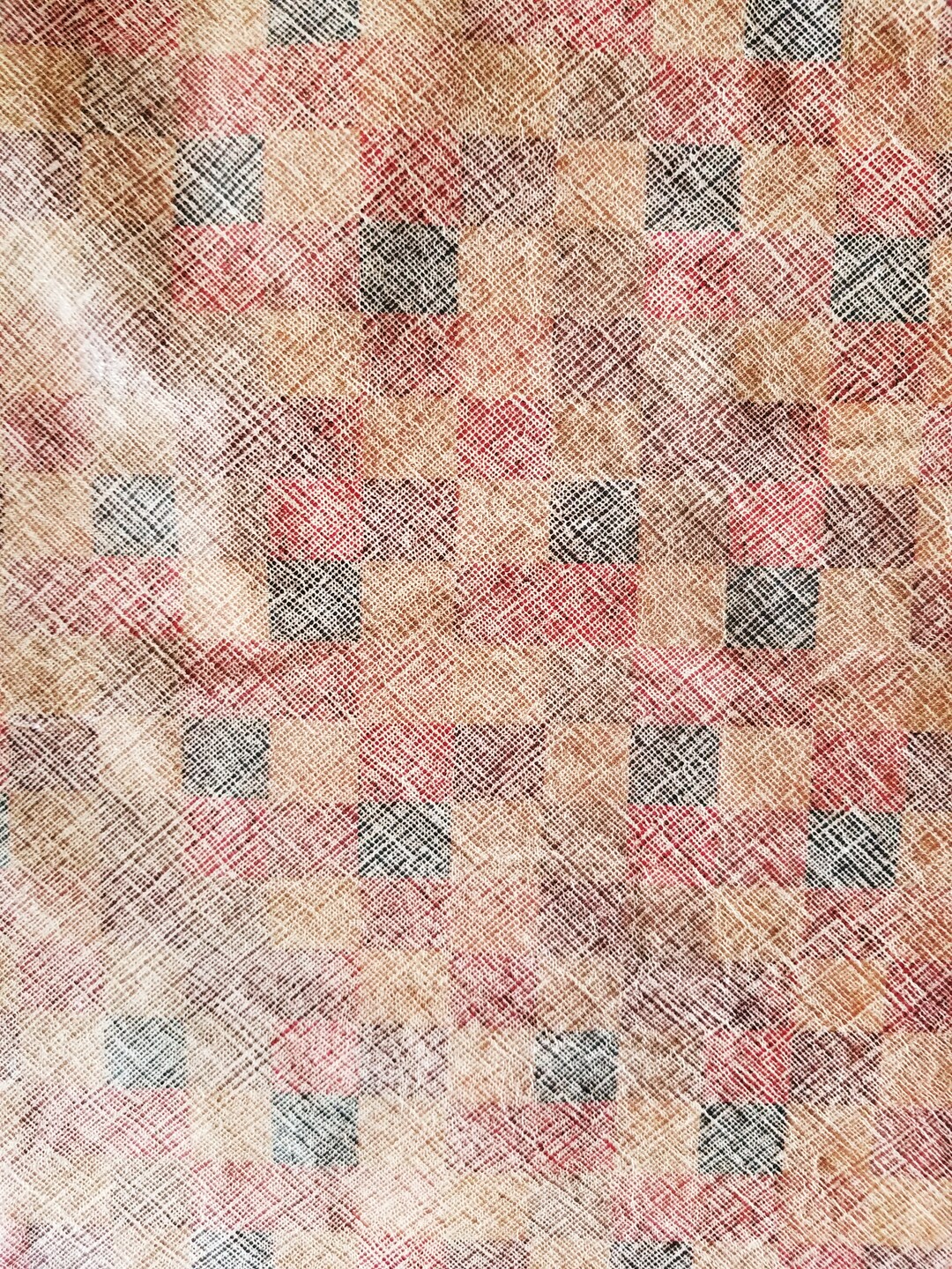 Faded Earth Tone Colors Block / Square Print Leather Hide - Etsy