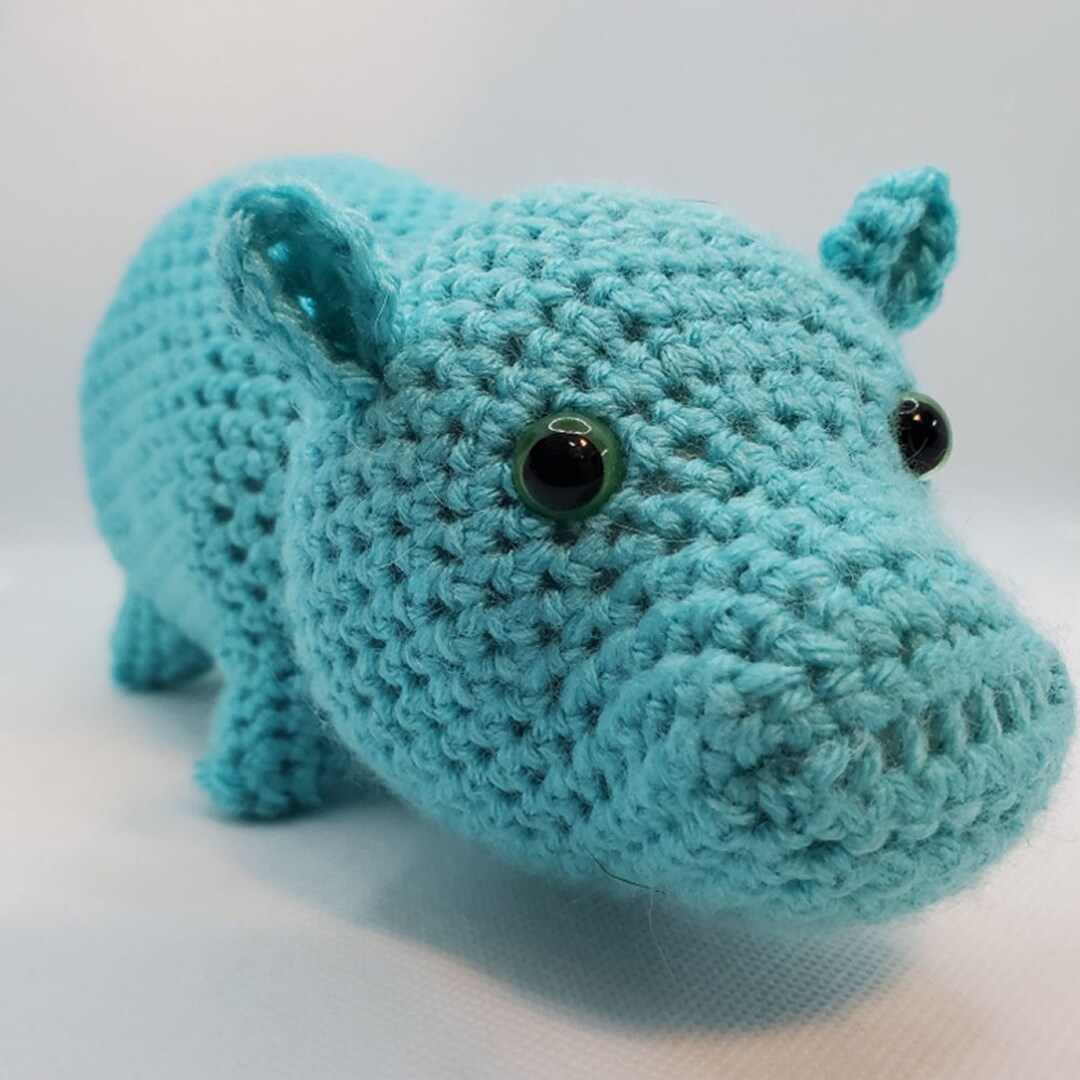 Ready to Ship, Mighty Hippo Stuffie, Crochet, Amigurumi, Handmade ...