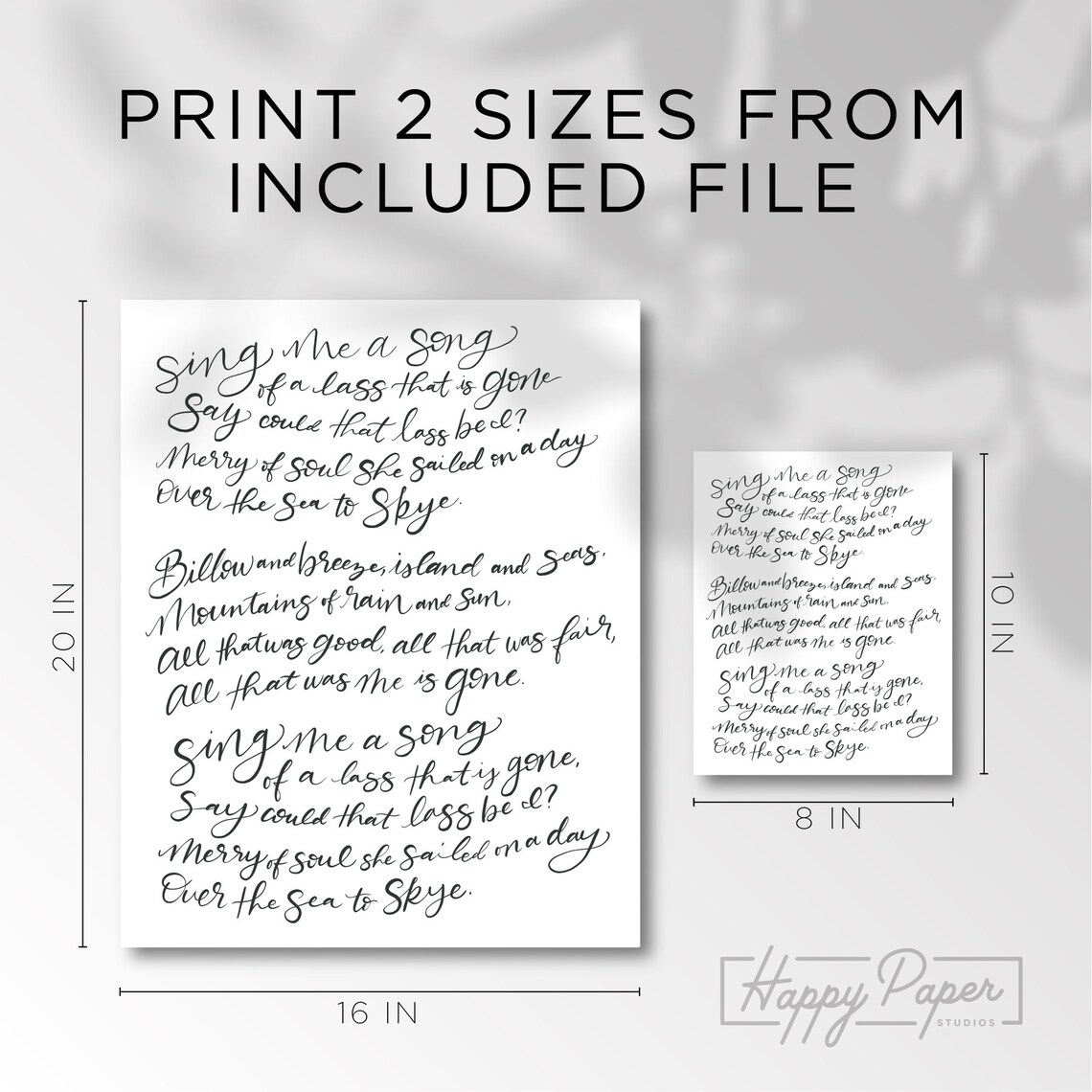 Outlander Theme Song Poster Printable the Skye Boat Song | Etsy Canada