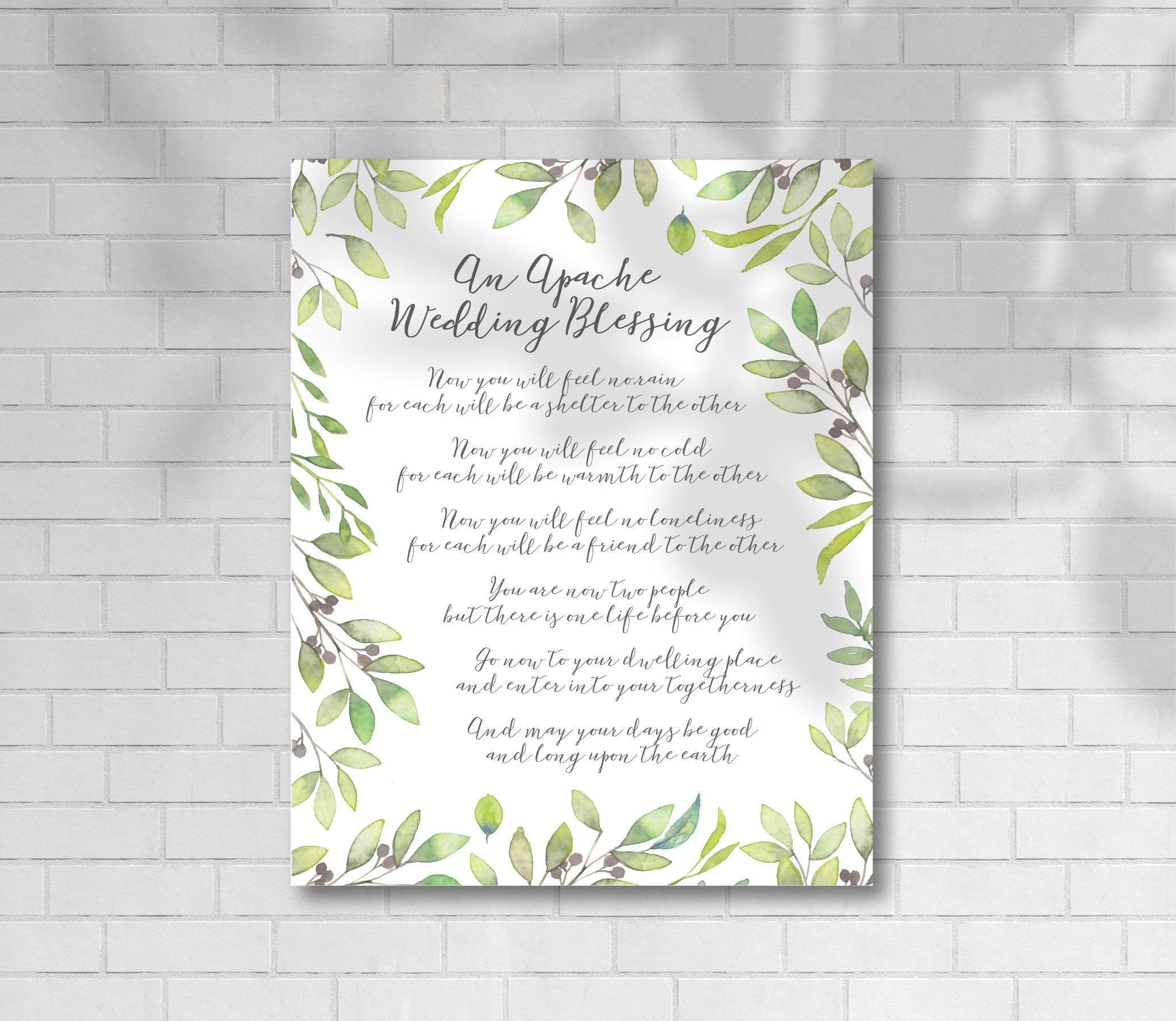 An Apache Blessing Poster Printable | Wedding Print - Etsy