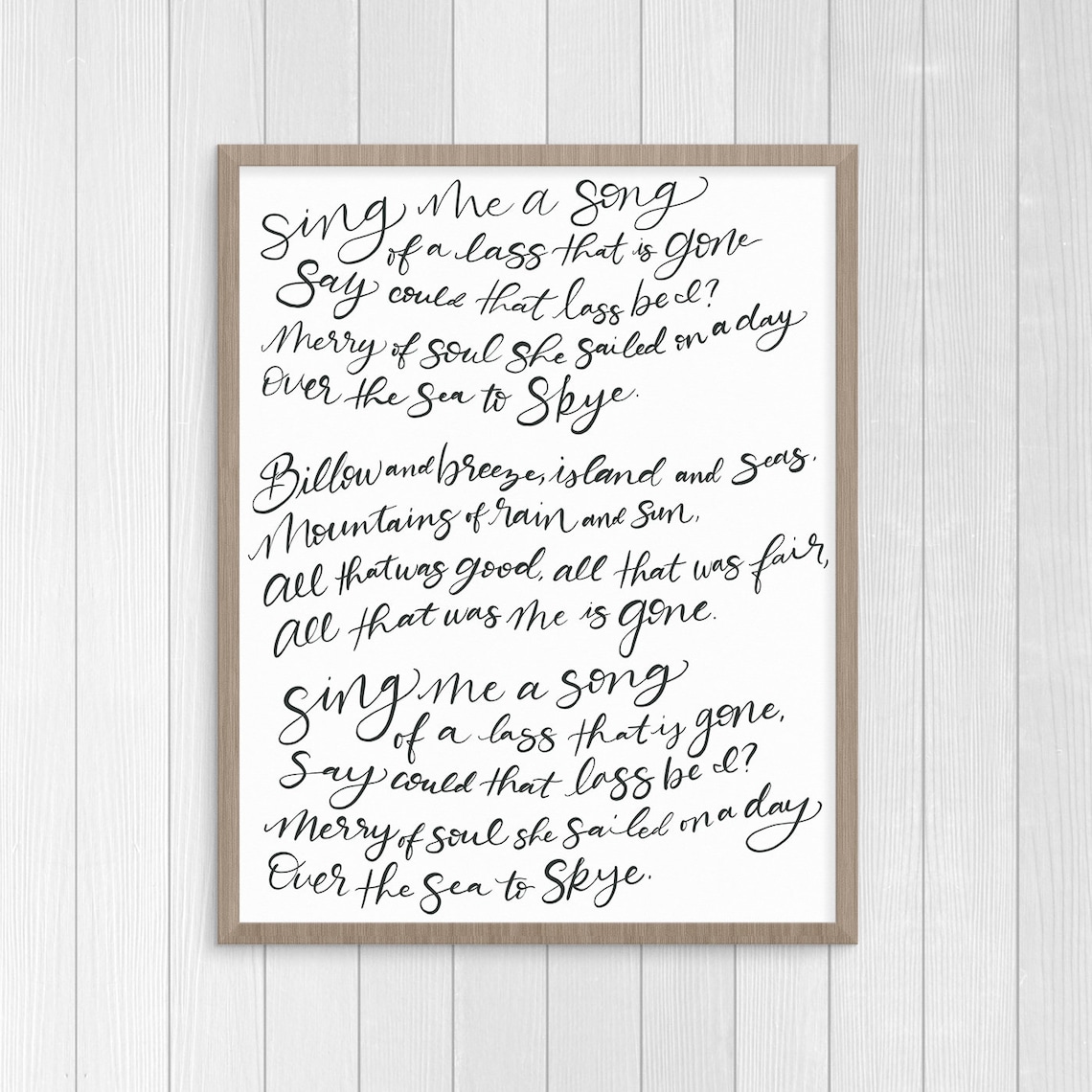 Outlander Theme Song Poster Printable the Skye Boat Song | Etsy Canada