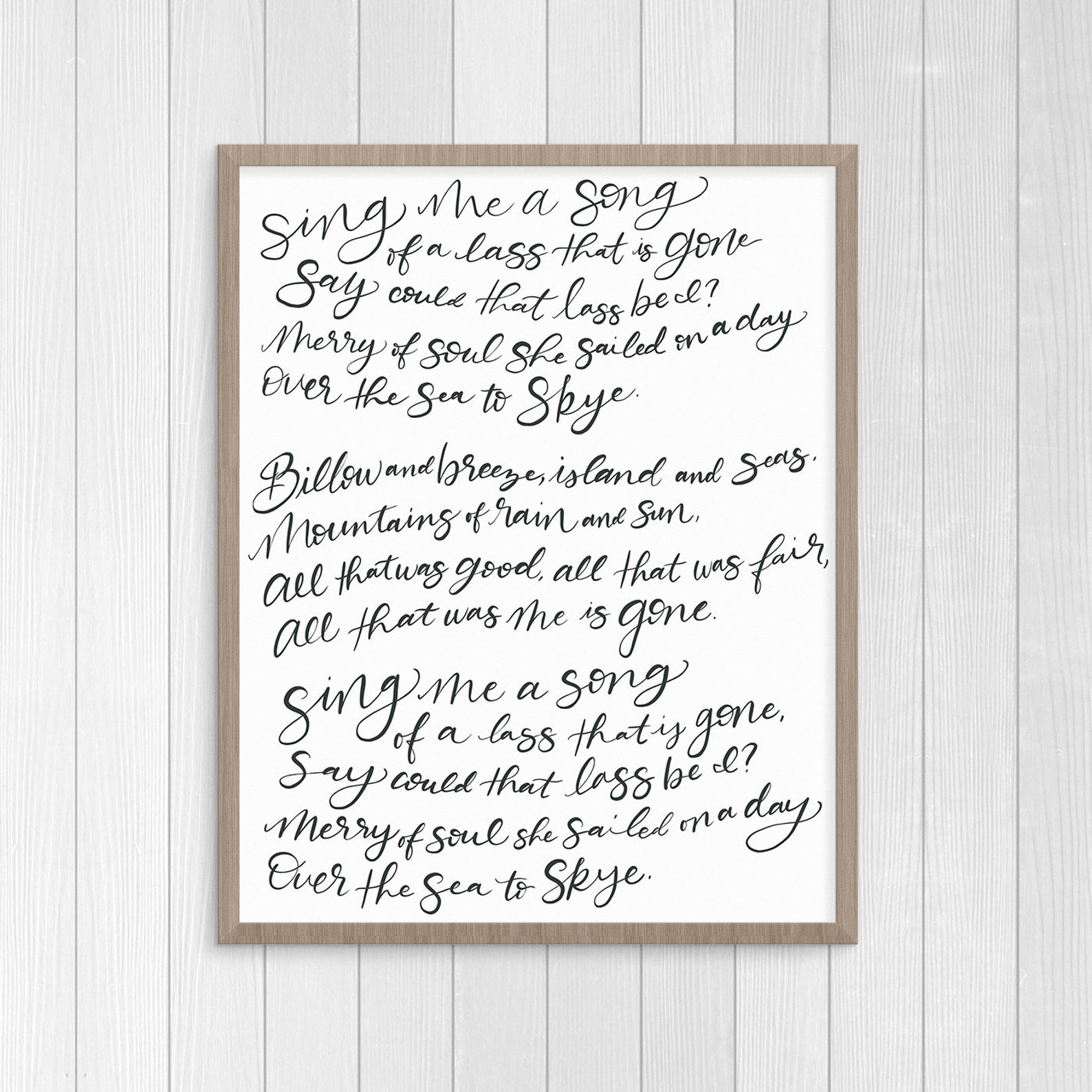 Outlander Theme Song Poster Printable the Skye Boat Song | Etsy Canada