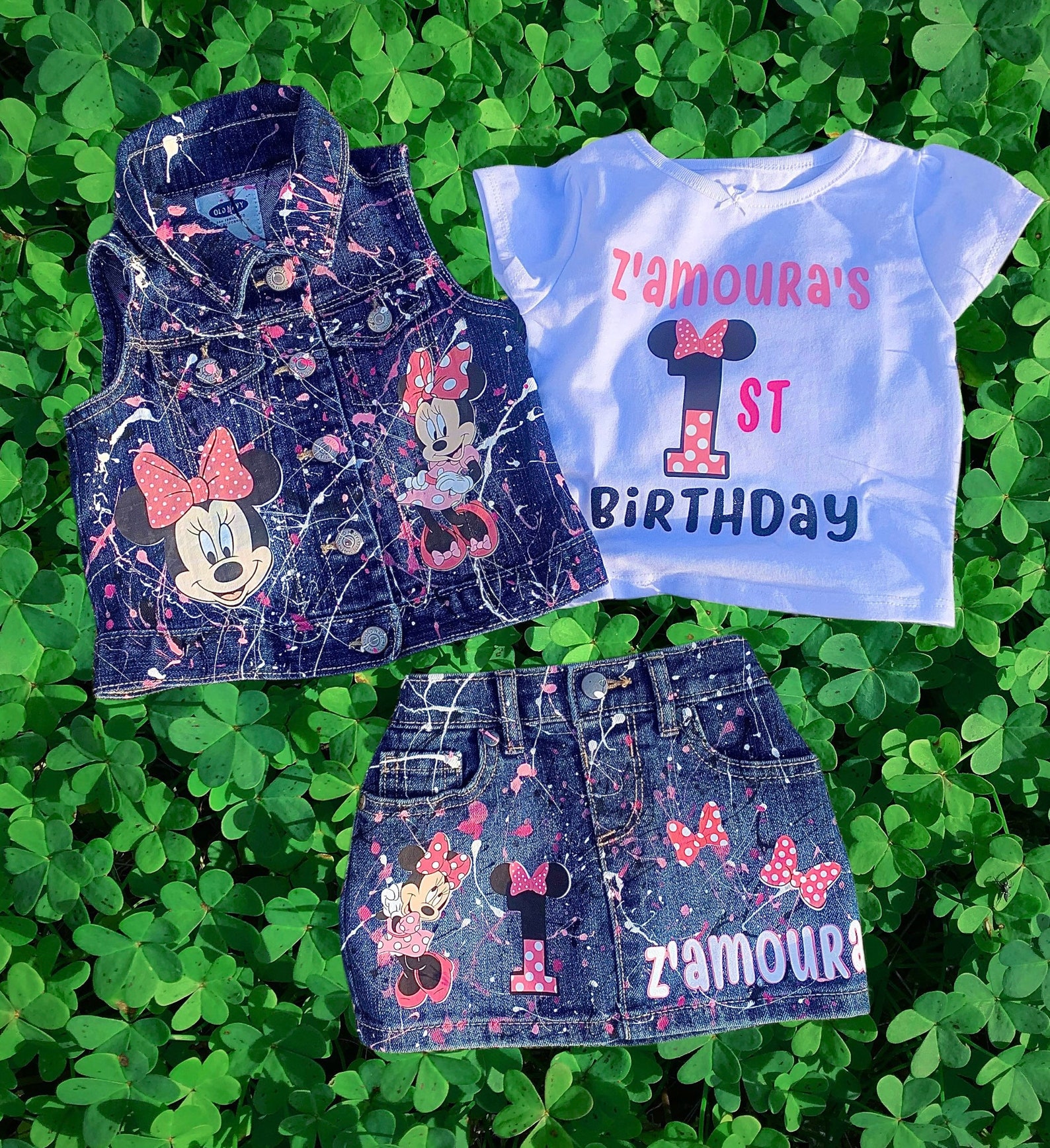 Kids Custom Characters Denim Jean Birthday Outfit - Etsy
