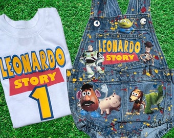 Kids Custom Characters Denim Jean Birthday Outfit - Etsy