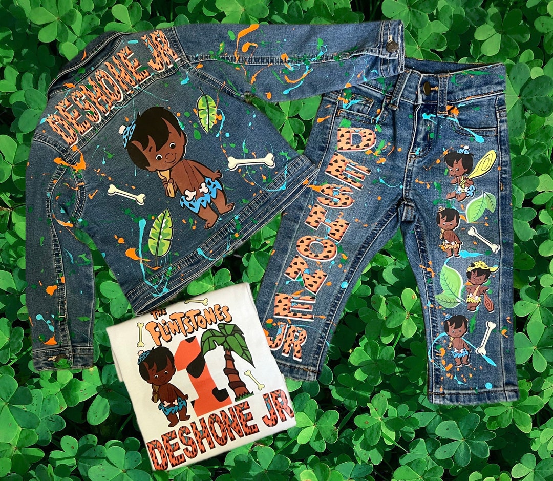 Kids Custom Characters Denim Jean Birthday Outfit - Etsy