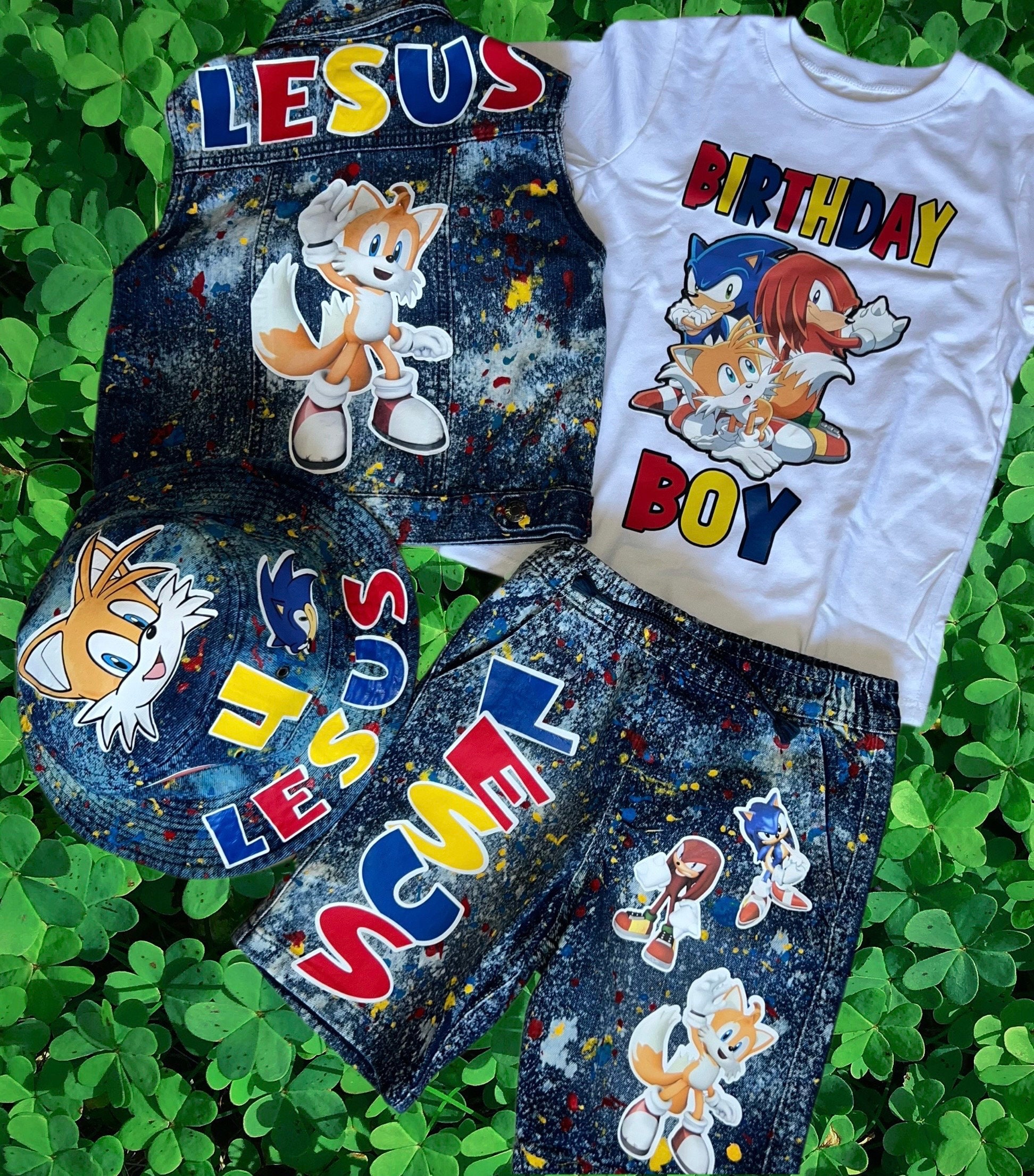 Kids Custom Characters Denim Jean Birthday Outfit - Etsy