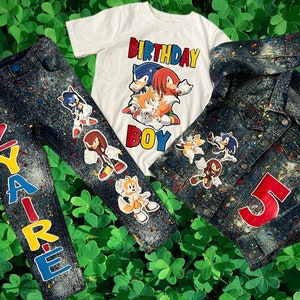 Kids Custom Characters Denim Jean Birthday Outfit - Etsy