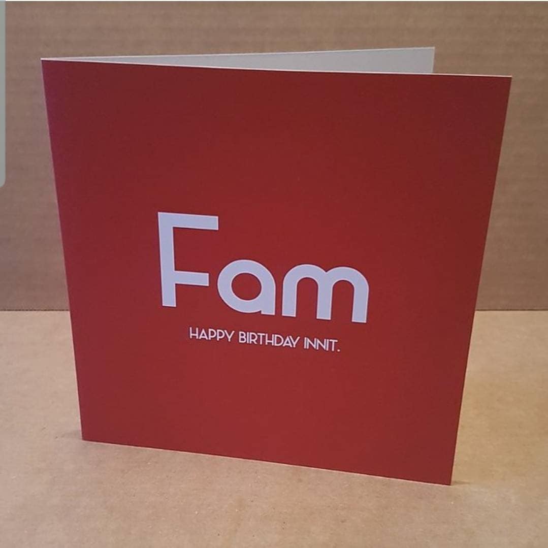 Fam Card - by Streetgreets - Etsy