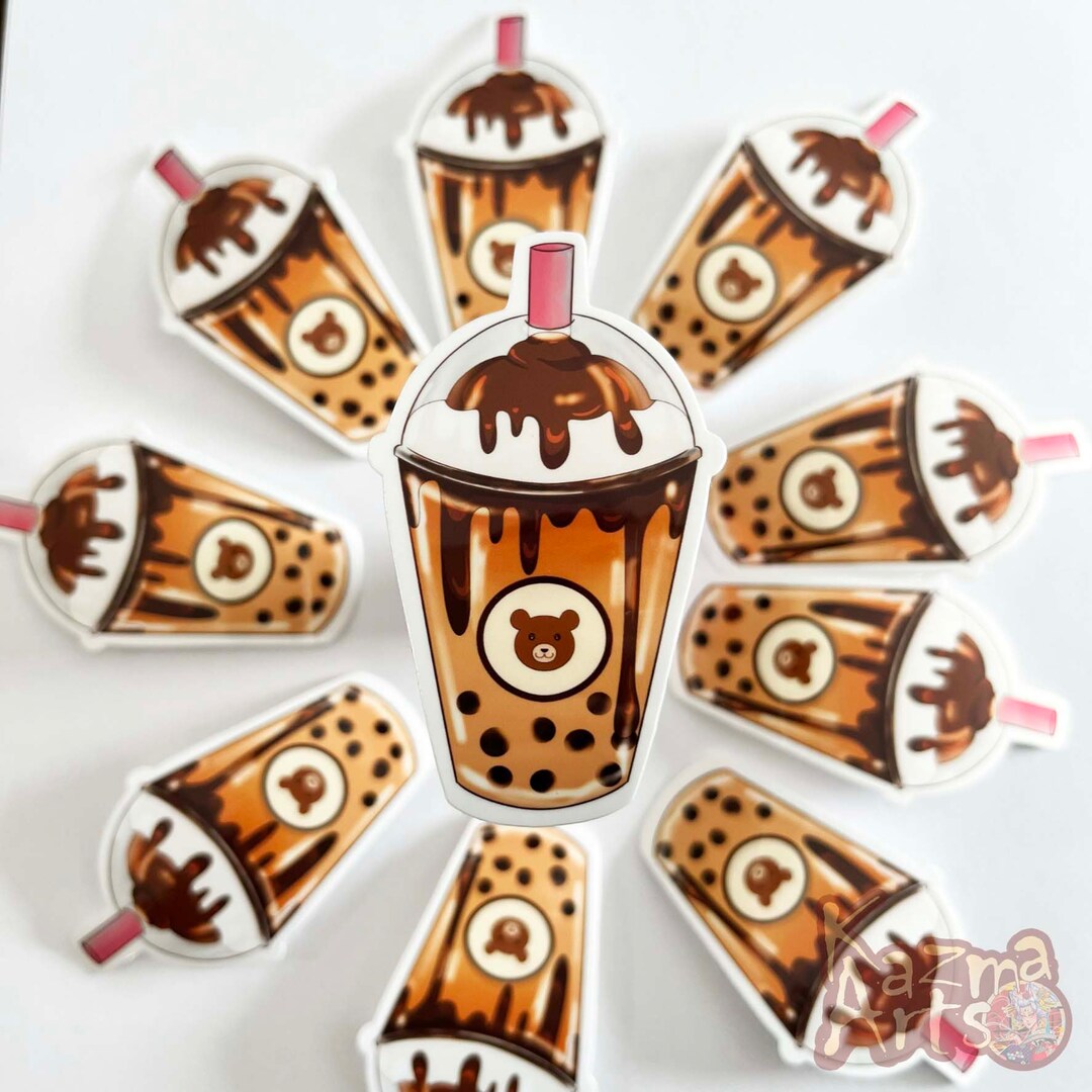 Boba Bear Sticker / Boba Art Work / Boba Sticker / 3 Inch Laptop ...