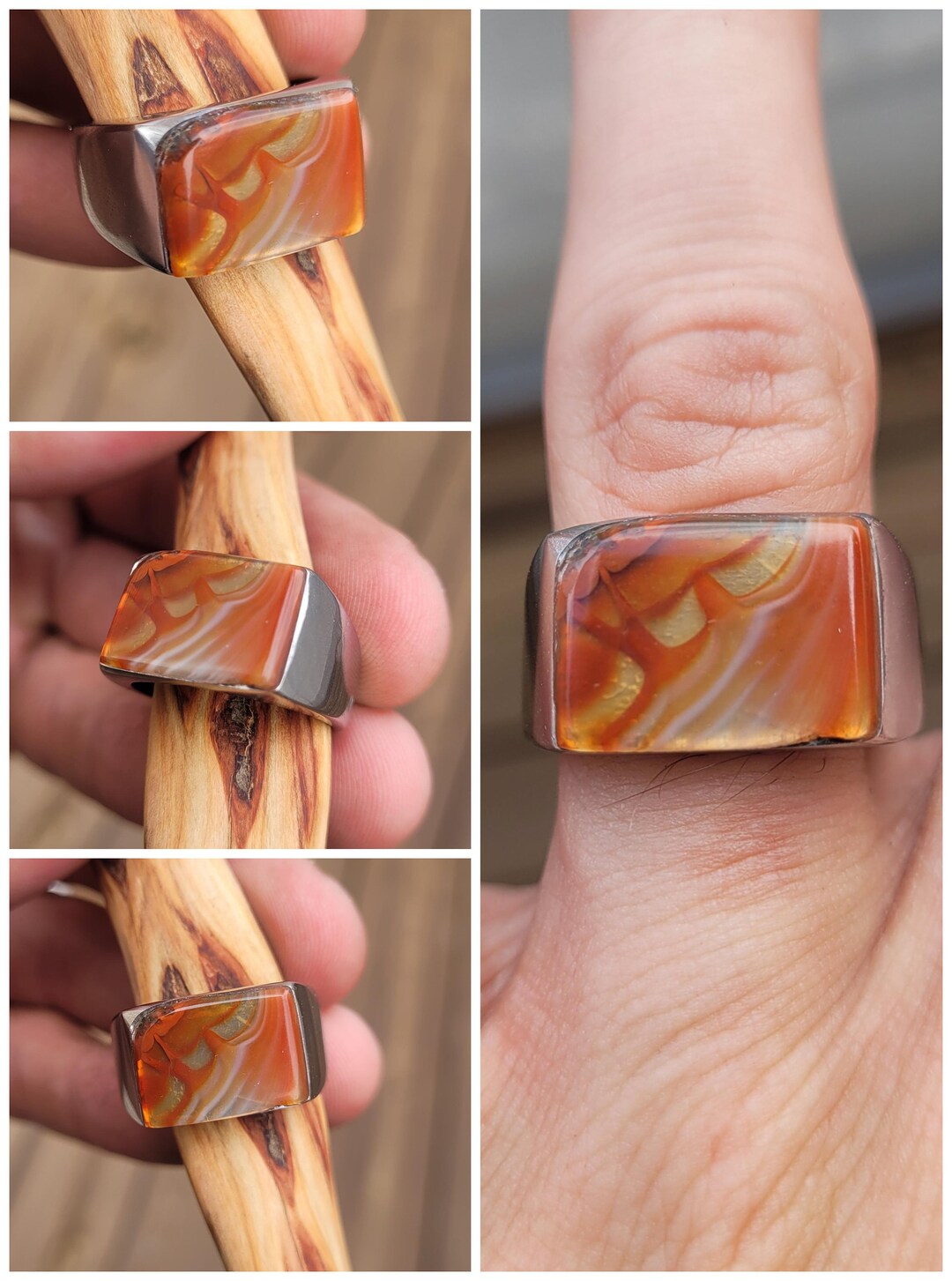 Lake Superior Flow Channel Agate Ring Size 8 Men's - Etsy