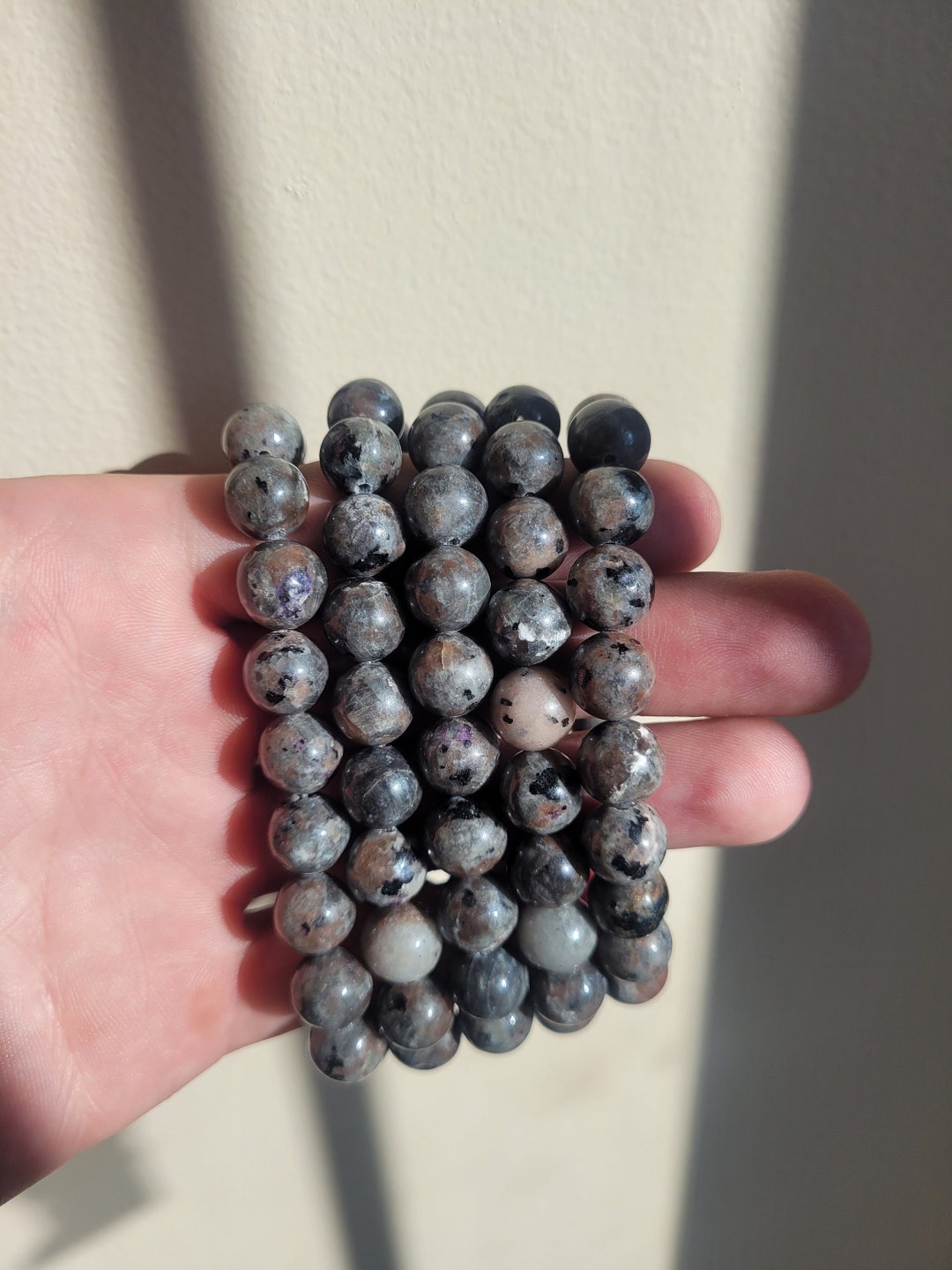 Michigan Yooperlite Bracelet - Circular Yooperlite Beads - Yooperlite ...