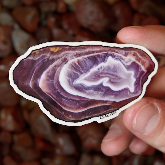 Lake Superior Agate Stickers 3x2 White Vinyl Stickers - Etsy