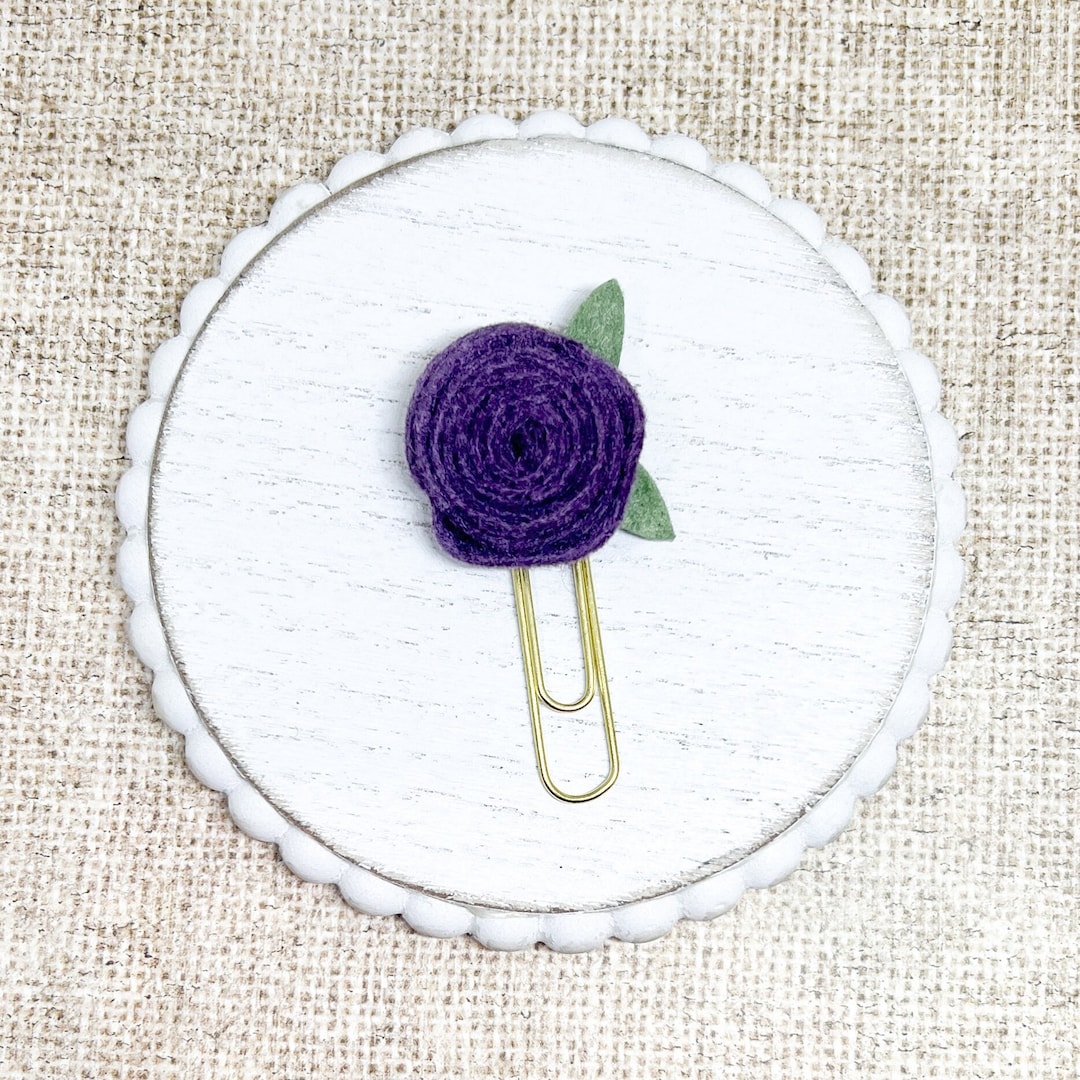 Handmade Felt Flower Paper Clip, Planner Accessory - Etsy